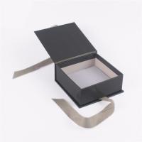 China Square Handmaded Paper Gift Box With Ribbon Closed Glossy / Matte Lamination for sale
