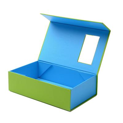 China Durable Cardboard Paper Foldable Magnet Gift Box With Window Custom Size for sale
