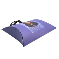 China Custom Logo Wave Hair Gift Box Pillow Packaging Boxes With Handle for sale