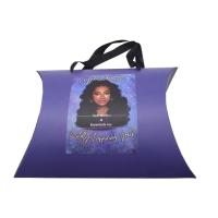 China Custom Logo Wave Hair Gift Box Pillow Packaging Boxes With Handle for sale