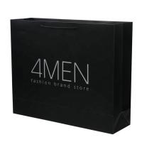 China Custom Matt Lamination Luxury Black Packaging Paper Bags For Clothes Packaging for sale