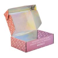 China Custom Color Printed Iridescent Holographic Box / Makeup Mailer Holographic Cosmetics Product Packaging Box for sale