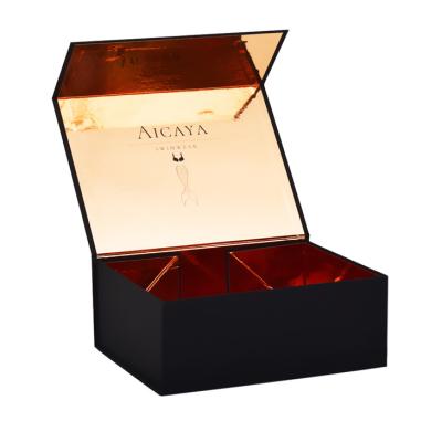 China Custom Logo Printing Matt Black Cardboard Swimwear Packaging Box for sale