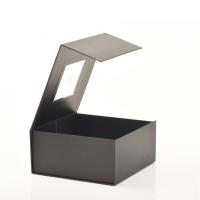 China Custom Black Paper Rigid Cardboard Box With Clear PVC Window for sale