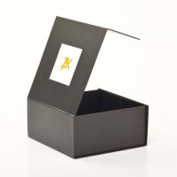 China Custom Black Paper Rigid Cardboard Box With Clear PVC Window for sale
