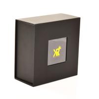 China Custom Black Paper Rigid Cardboard Box With Clear PVC Window for sale