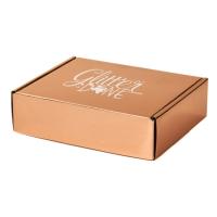 China Custom Paper Rose Gold Metalized Boxes Packaging Metallic Mailer Box for sale