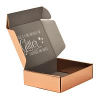 China Custom Paper Rose Gold Metalized Boxes Packaging Metallic Mailer Box for sale