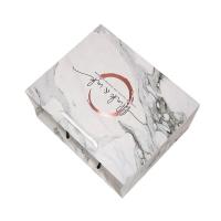 China Custom Rose Gold Marble Boutique Gift Paper Carry Bags With Logo Printed for sale