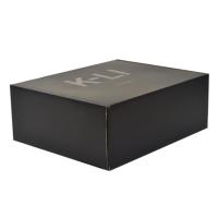 China Custom Black Tear Strip Cardboard Packaging Mailer Shipping Box for sale
