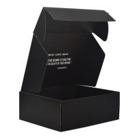 China Custom Black Tear Strip Cardboard Packaging Mailer Shipping Box for sale