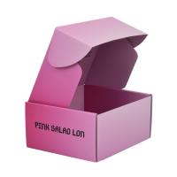 China Custom Luxury Gradient Pink Color Cardboard Paper Mailing Packaging Boxes for sale
