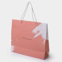 China Custom Branded Logo Luxury Ping Paper Shopping Bags With Handles For Lady for sale