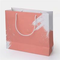 China Custom Branded Logo Luxury Ping Paper Shopping Bags With Handles For Lady for sale
