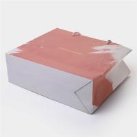 China Custom Branded Logo Luxury Ping Paper Shopping Bags With Handles For Lady for sale