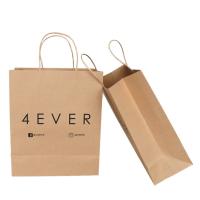 China Wholesale China Gift Craft Brown Printed Kraft Paper Bags With Logo for sale