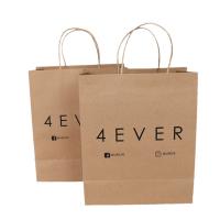 China Wholesale China Gift Craft Brown Printed Kraft Paper Bags With Logo for sale