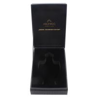 China Black Rigid Paper Perfume Packing Box With Gold Logo for sale
