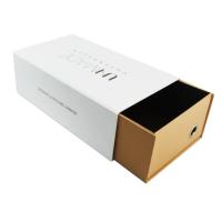 China Luxury Black White Pull Out Sliding Drawer Type Shoe Box Packaging With Custom Logo for sale