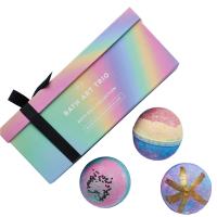 China Custom Logo Printed Paper Rainbow Box Packaging Fancy Bath Bomb Packaging Gift Boxes Surprise for sale