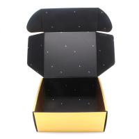China Custom printing Corrugated cardboard black and gold shipping box rose gold boxes packaging with logo for sale
