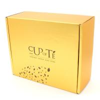 China Custom printing Corrugated cardboard black and gold shipping box rose gold boxes packaging with logo for sale