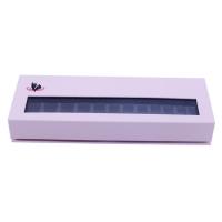 China Custom Logo Small Purple Retail Fake Artificial Empty Nail Tip Boxes False Press On Nail Packaging Box for sale