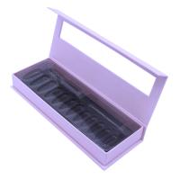 China Custom Logo Small Purple Retail Fake Artificial Empty Nail Tip Boxes False Press On Nail Packaging Box for sale
