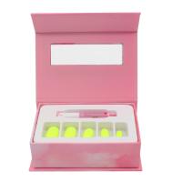 China Customize logo printed pink press on nail packaging box Cheap packaging box with eva insert for artificial nails for sale