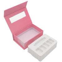 China Customize logo printed pink press on nail packaging box Cheap packaging box with eva insert for artificial nails for sale