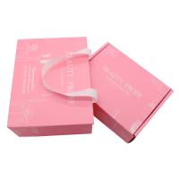 China Personalised Corrugated Cardboard Empaques Para Envios Custom Size Hot Pink Shipping Boxes And Bag for sale