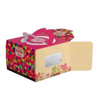 China Custom Logo Printing Paper Tall Wide Wholesale Wedding Birthday Christmas Bakery Cake Packaging Box With Window for sale