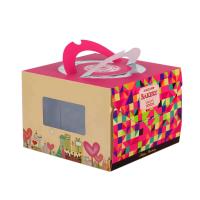 China Custom Logo Printing Paper Tall Wide Wholesale Wedding Birthday Christmas Bakery Cake Packaging Box With Window for sale