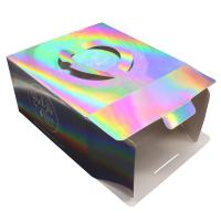 China Customised Logo Printing Paper Wholesale Luxury Pink Holographic Square Cake Packaging Boxes For Sale for sale