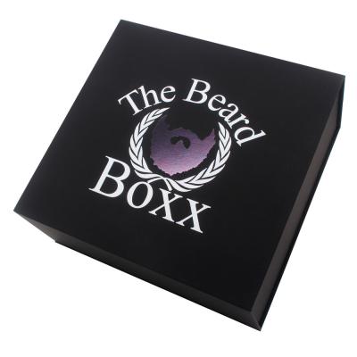 China Custom Logo Printing Cosmetic Beard Packaging Box Luxury Beard Balm Grooming Packaging With Satin for sale