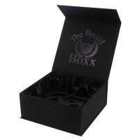 China Custom Logo Printing Cosmetic Beard Packaging Box Luxury Beard Balm Grooming Packaging With Satin for sale