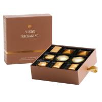China Custom Logo Printed Paper Compartment Truffle Chocolate Gift Packaging Box With Dividers for sale