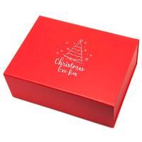 China Custom Printing Large Size Folding Christmas Eve Hamper Magnetic Gift Packaging Box With Ribbon for sale