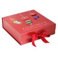 China Custom Printing Large Size Folding Christmas Eve Hamper Magnetic Gift Packaging Box With Ribbon for sale