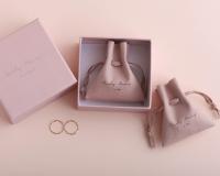 China Custom Printed Luxury Pink Personalized Bracelet Jewlery Packaging Box With Pouch for sale