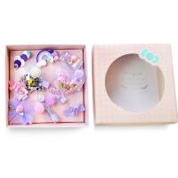 China Custom Printed Pink Christmas Hair Clip Set Accessories Gift Box Packaging for sale