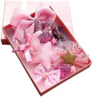 China Custom Printed Pink Christmas Hair Clip Set Accessories Gift Box Packaging for sale