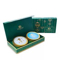 China Custom Printed Green Cardboard Luxury Tea Tin Packaging Gift Box for sale