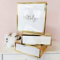China Custom Printed Rose Gold Bridal Bridesmaid Proposal Gift Box Will You Be My Bridesmaid Boxes for sale