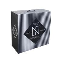 China Custom Printed Black Cardboard Large Big Fedora Cap Hat Packaging Shipping Box With Handle for sale
