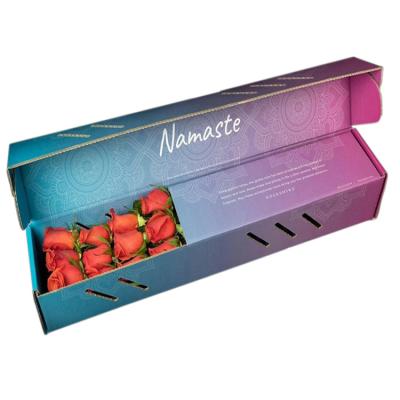 China Custom Logo Printed Paper Luxury Preserved Bouquet Roses Flower Box Packaging for sale