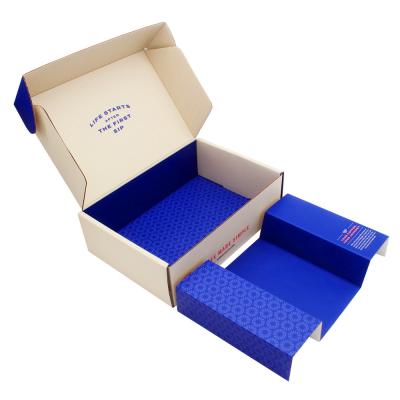 China Custom Eco Friendly Skin Care Products Packing Shipping Box With Corrugated Insert for sale