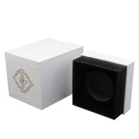 China Custom Logo White Rigid Paper Luxury Candle Jar Packaging Boxes With Foam Insert for sale