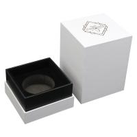 China Custom Logo White Rigid Paper Luxury Candle Jar Packaging Boxes With Foam Insert for sale