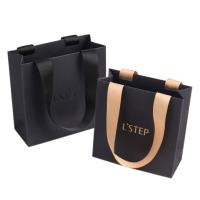 China Custom Printing Luxury Small Black Jewelry Packing Gift Bag For Jewelry for sale